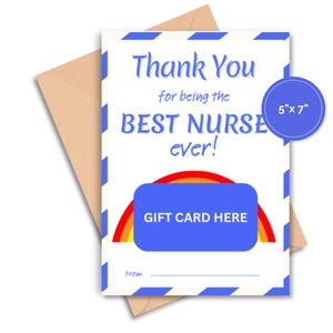 Nurse Appreciation Gift Card Holder: Printable Thank You (digital ...