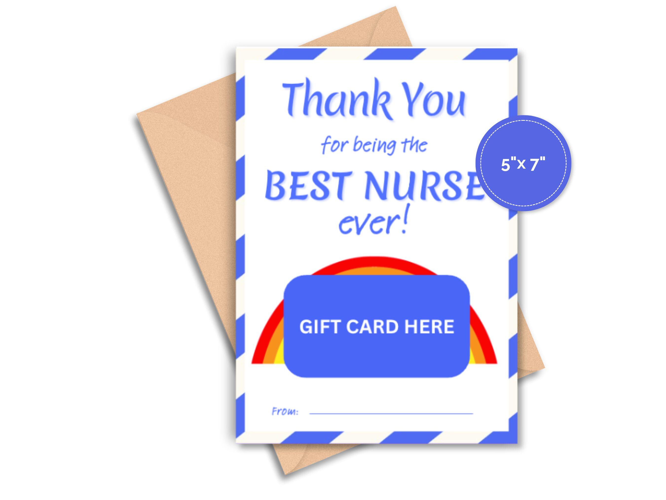 Nurse Appreciation Gift Card Holder: Printable Thank You (digital ...