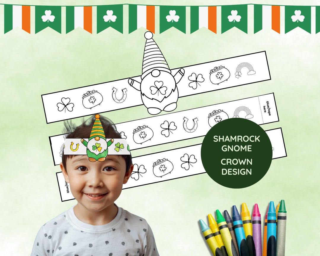 St Patricks Day Craft Kids Printable Paper Crown Coloring Activity ...