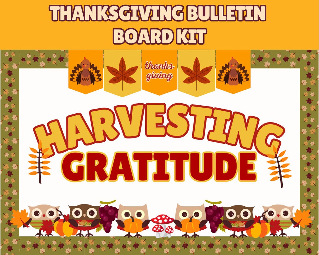 Thanksgiving Classroom Bulletin Board Printable Kit, November Teacher ...