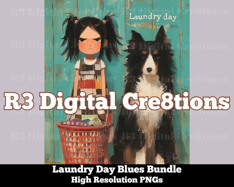 High Resolution Pngs 300 DPI, Laundry Day Blues Bundle, Cute Laundry ...