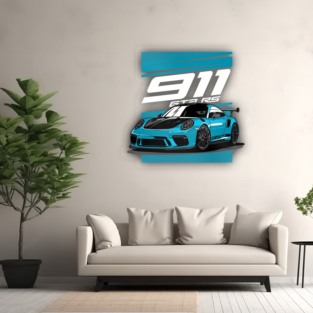 911 GT3RS Plexiglass Car Illustration,car Poster, Car Portrait, Car Art ...