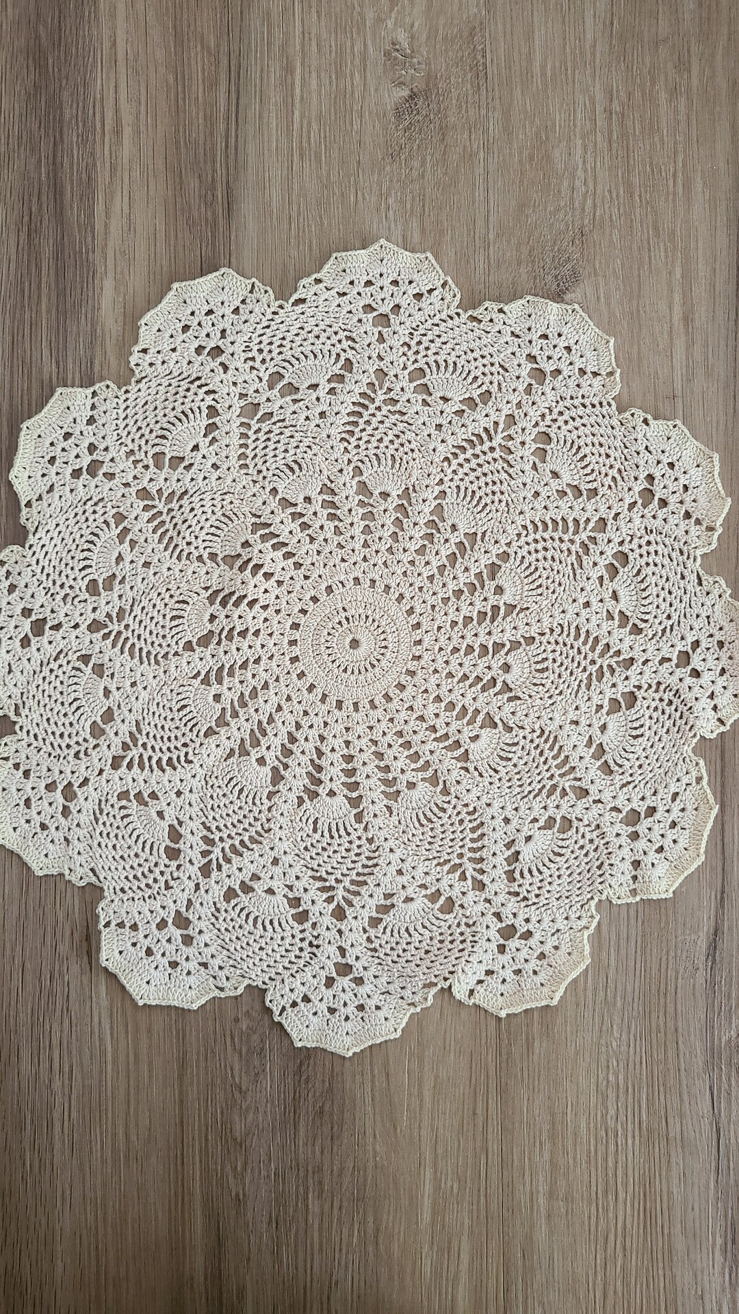 Crocheted Cream Doily Centerpiece Double Pineapples Large - Etsy