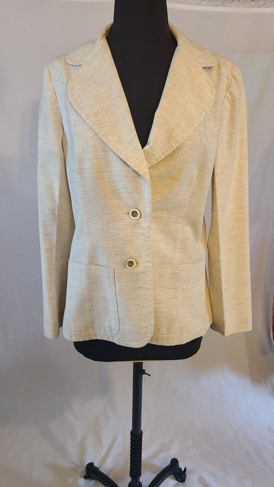 Vintage 1980s Cream Linen Blazer - Size Small - Etsy