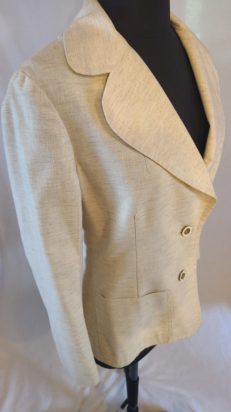 Vintage 1980s Cream Linen Blazer - Size Small - Etsy