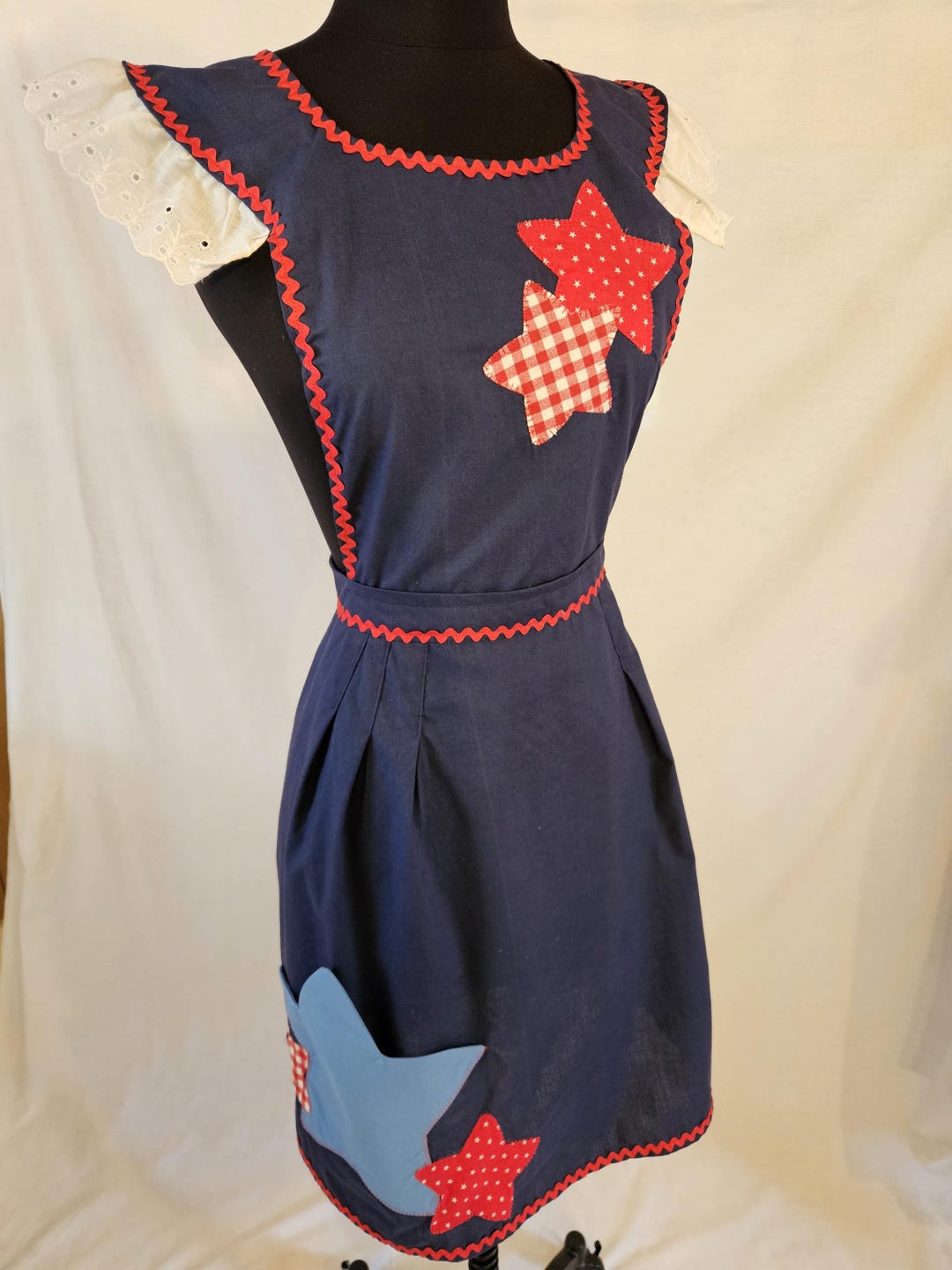 Vintage Style Patriotic Full Apron - Size XS-S - Etsy
