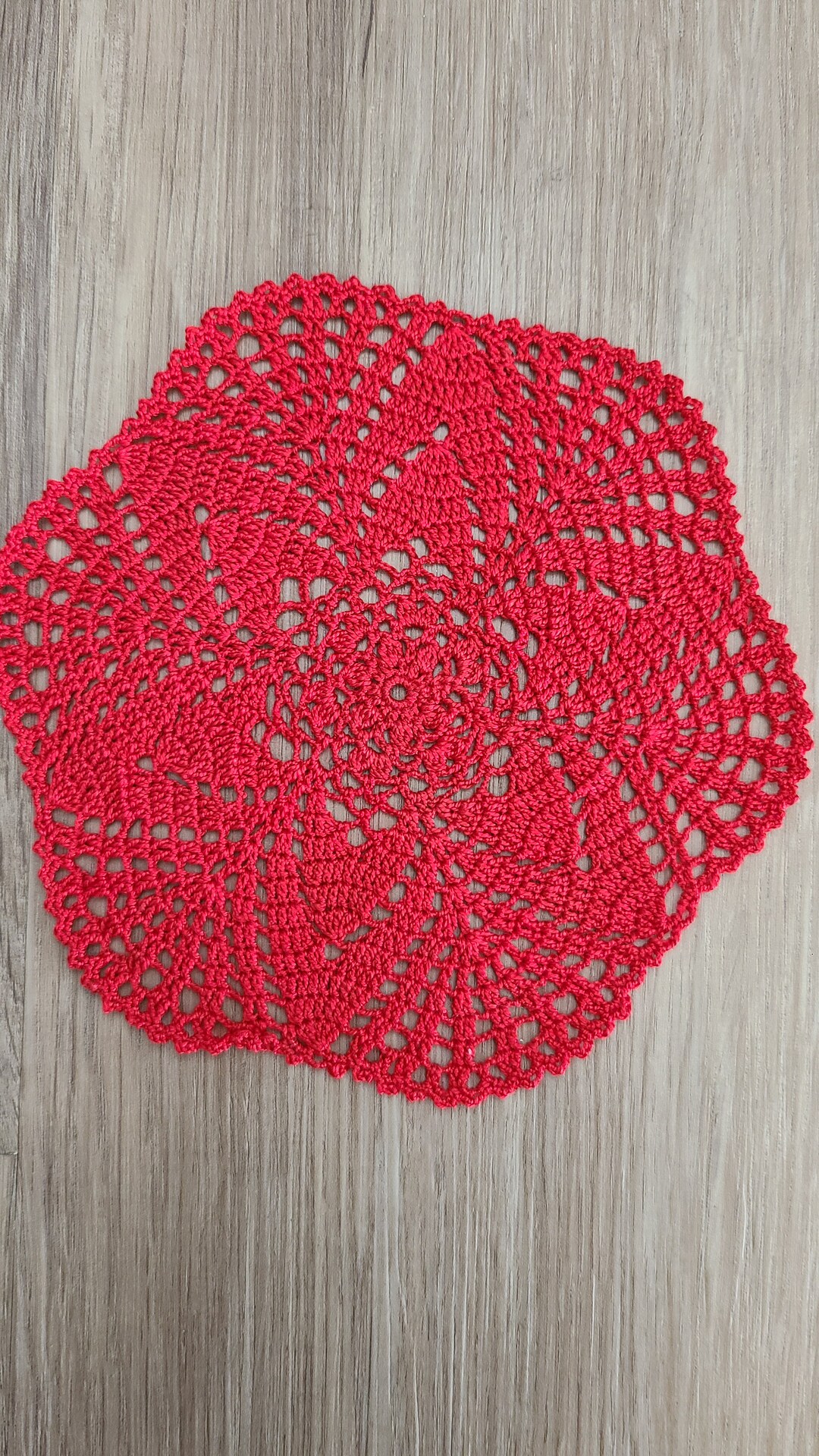 Crocheted Red Doily Centerpiece Starlight Small - Etsy