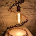 Industrial Lamp Handmade - Chain Lamp With Bulb. Office, Living Room ...