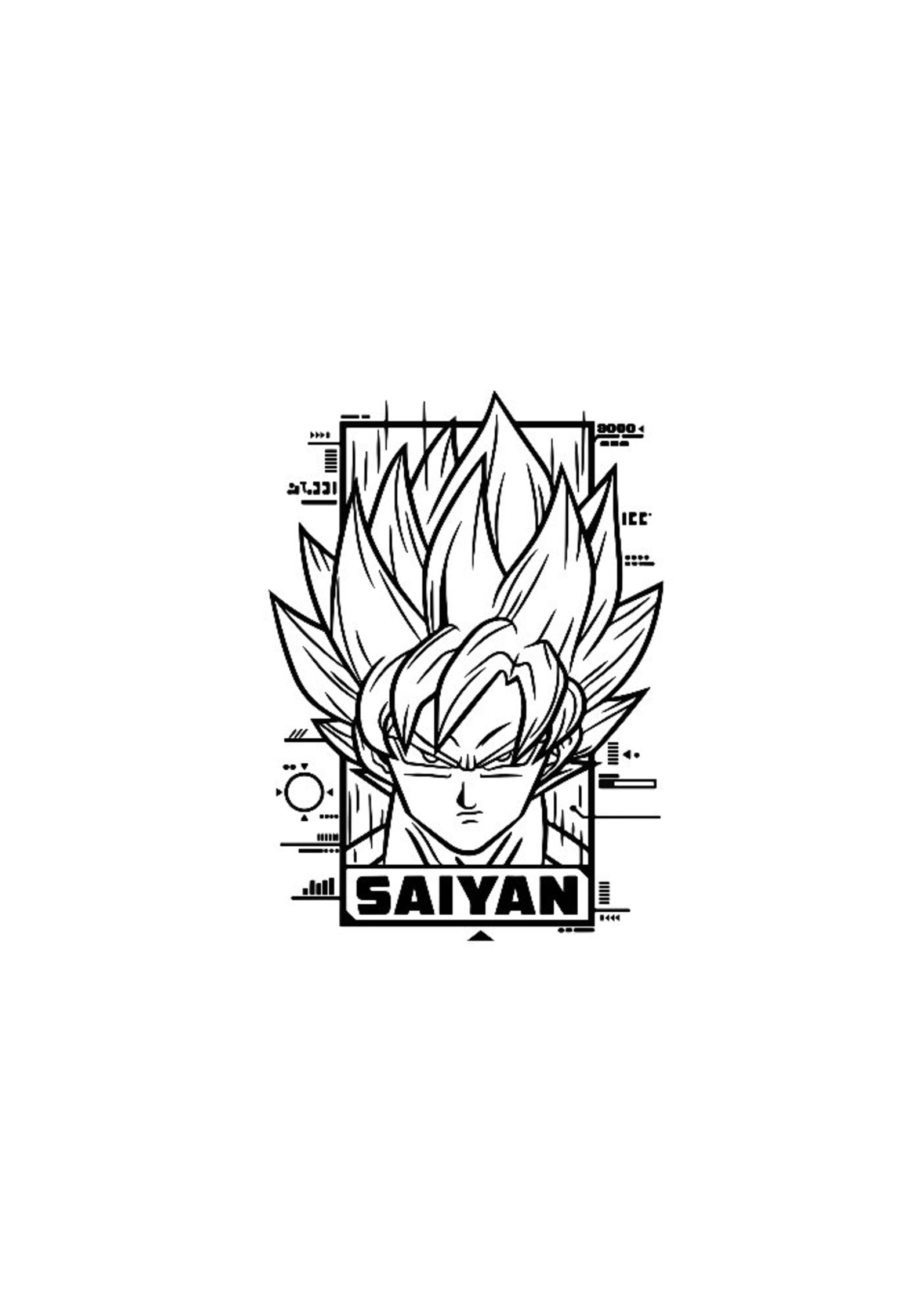 Saiyan Svg Vector Png Pdf Psd Jpeg Cricut Saiyan Silhouette Goku Black Orange White Digital ...