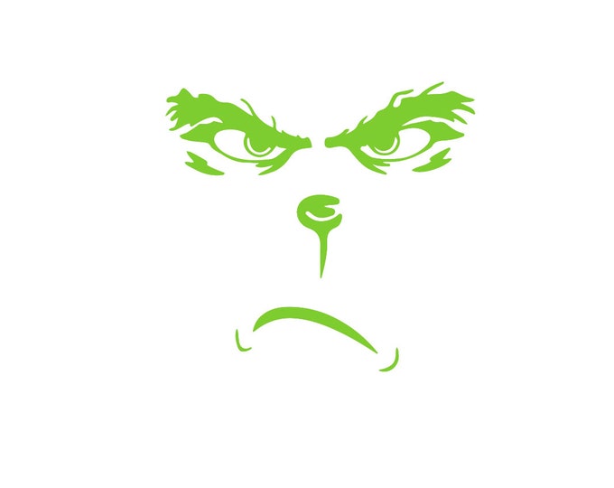 Grinch Face Svg Vector Png Pdf Psd Jpeg Cricut Grinch Silhouette ...