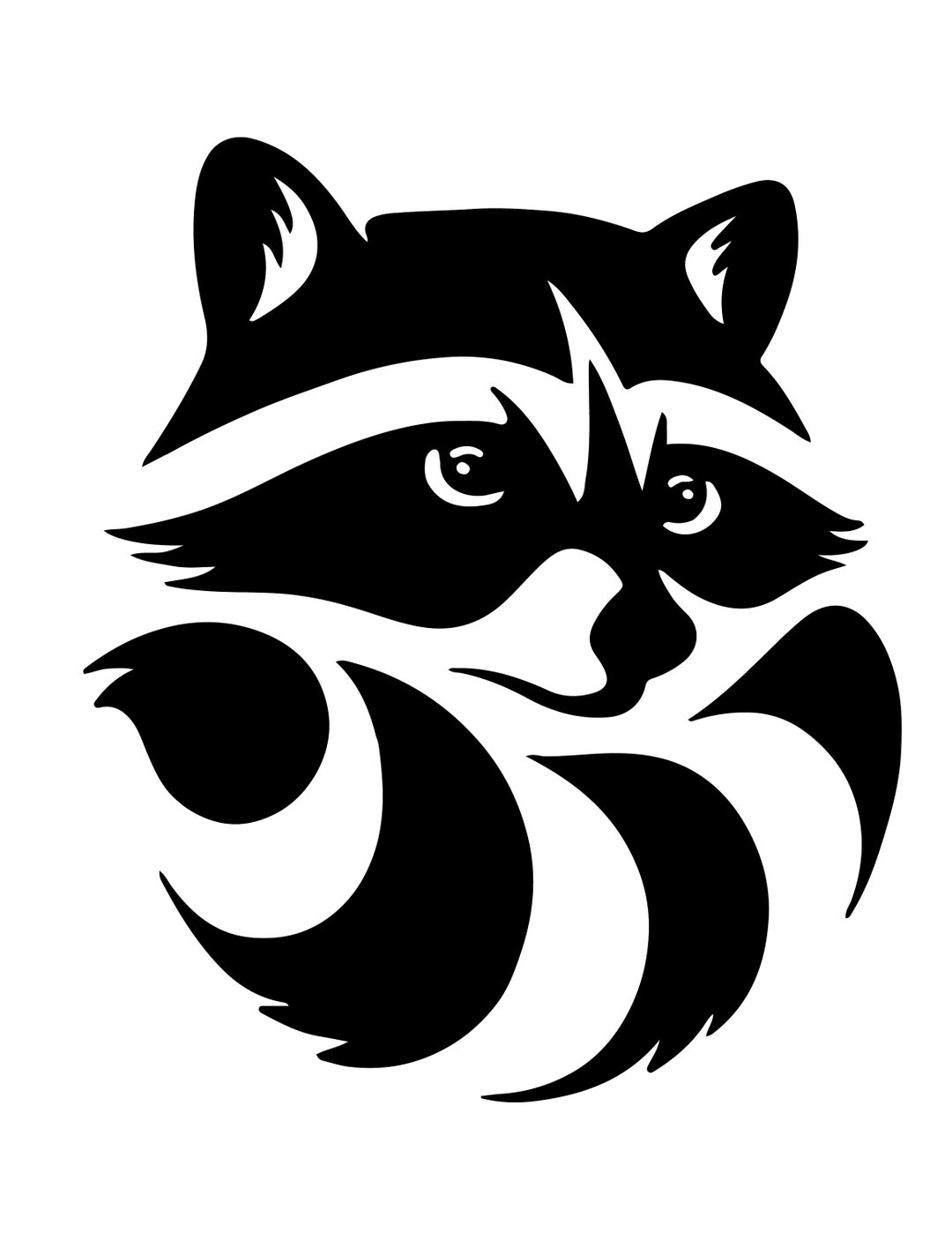 Raccoon Svg Vector Png Pdf Psd Jpeg Cricut Raccoon Silhouette - Etsy