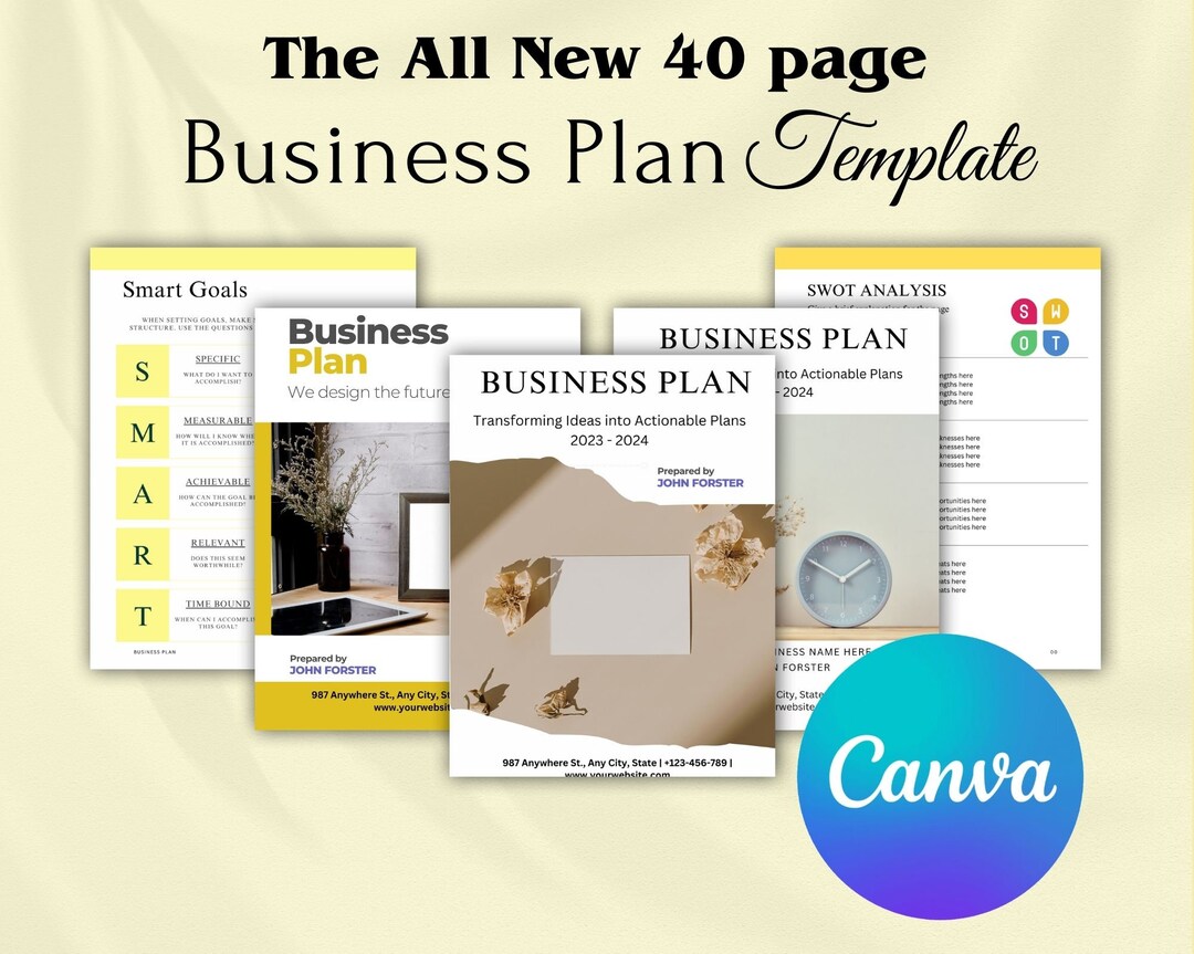 Business Plan Template Printable Start up Planner Small Business ...