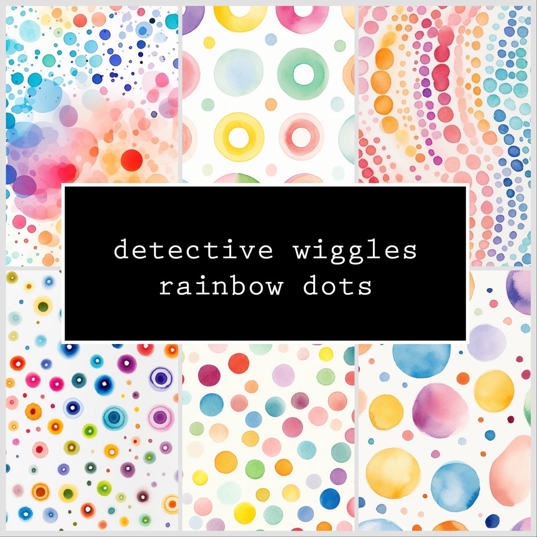 Rainbow Dots AI Digital Paper, Seamless Backgrounds, Scrapbook ...