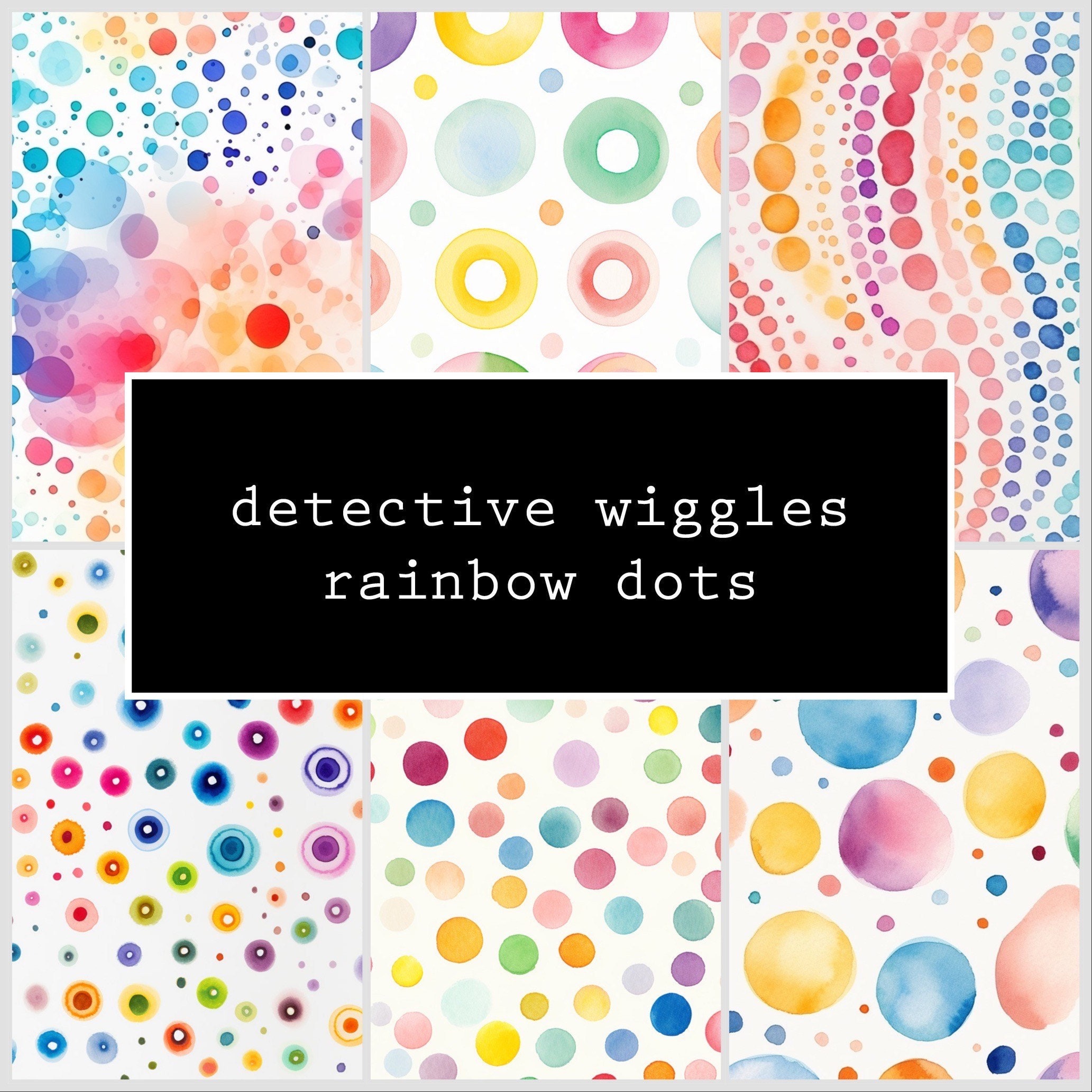 Rainbow Dots AI Digital Paper, Seamless Backgrounds, Scrapbook ...