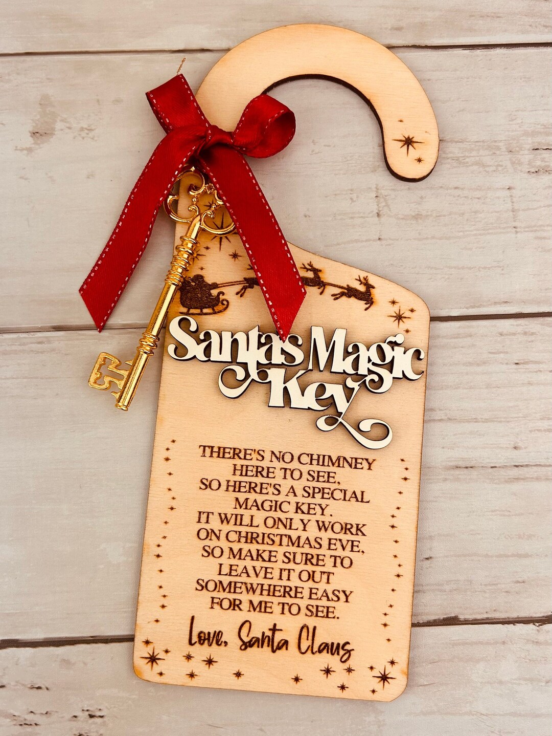 Santa’s Magic Key, Engraved Christmas Ornament, Kids Christmas Decor ...