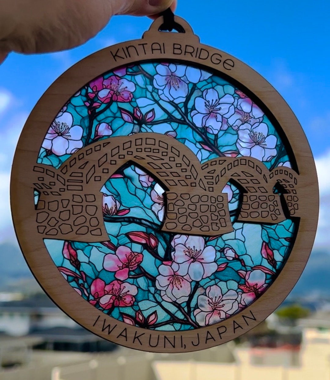 Cherry Blossom Sun Catcher, Sakura Ornament, Kintai Bridge Memorabilia ...