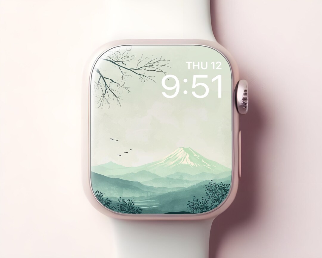 Mount Fuji Apple Watch Wallpaper, Japanese Art Smartwatch Face, Morning ...