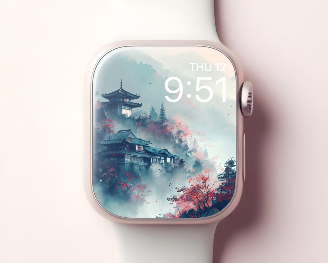 Zen Temple Apple Watch Wallpaper, Japanese Ink Painting Smartwatch Face ...