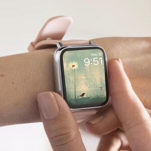 Minimalist Apple Watch Wallpaper, Elegant Japanese Bird Smartwatch Face ...