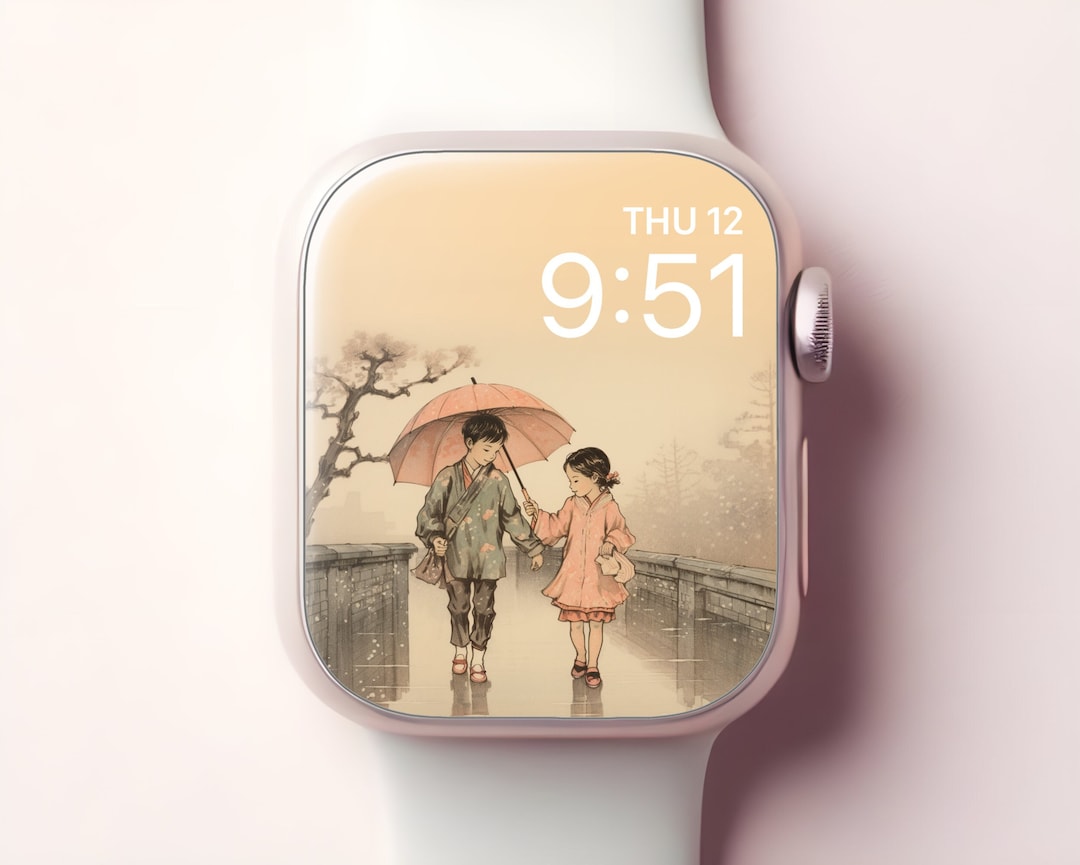 Boy and Girl Apple Watch Wallpaper, Japanese Smartwatch Face ...