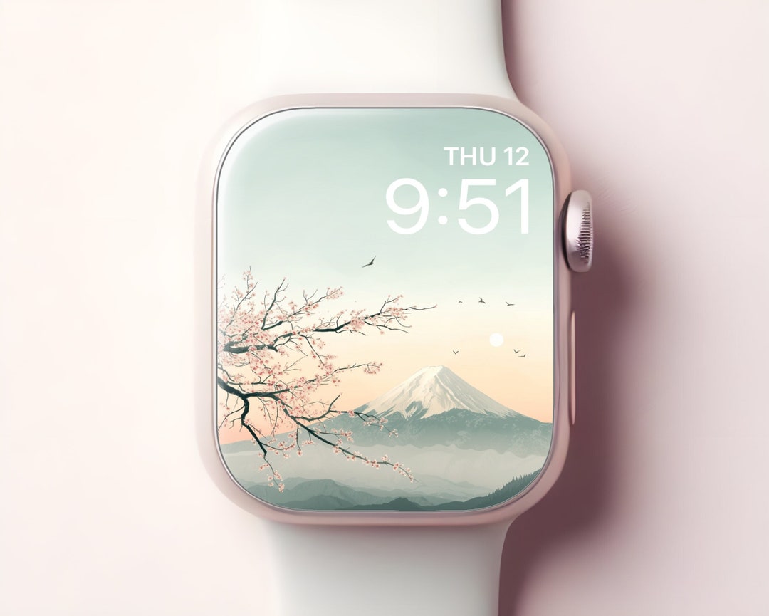 Mount Fuji Apple Watch Wallpaper, Japanese Smartwatch Face, Spring ...