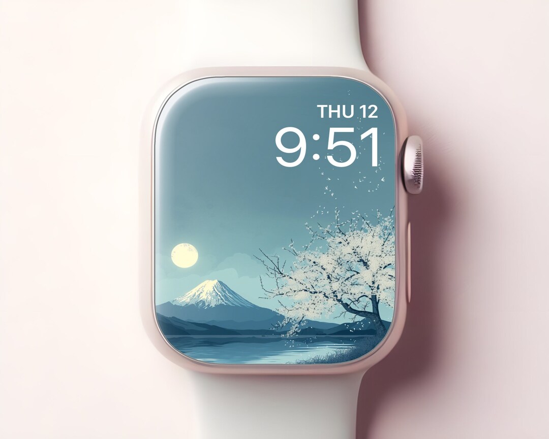 Mount Fuji Apple Watch Wallpaper, Japanese Smartwatch Face, Sakura Lake ...