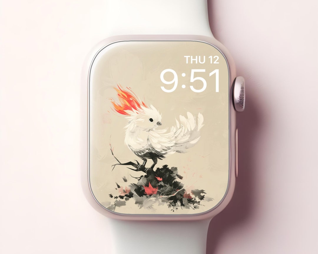Baby Phoenix Apple Watch Wallpaper, Vintage Japanese Cute Bird ...