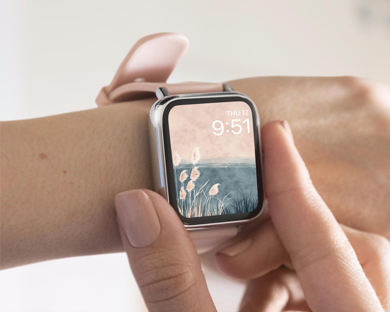 Minimalistic Apple Watch Wallpaper, Botanical Japanese Landscape ...