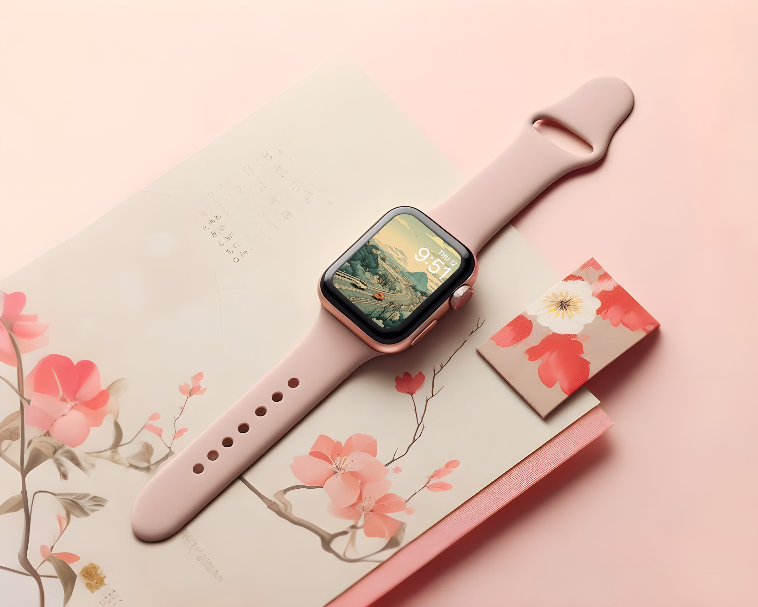 Car Highway Apple Watch Wallpaper, Japanese Art Smartwatch Face ...