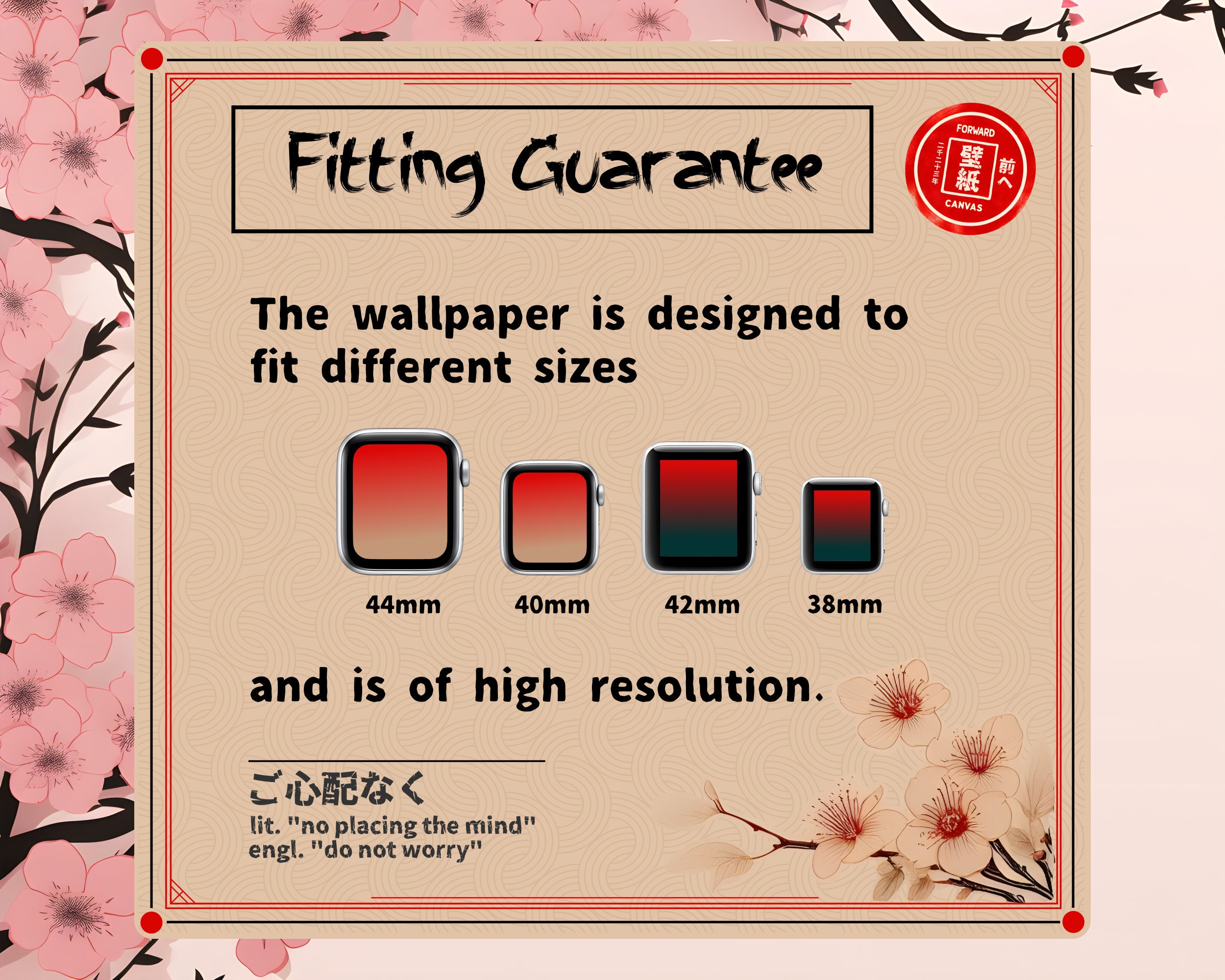 Mount Fuji Apple Watch Wallpaper, Japanese Art Smartwatch Face, Sage ...