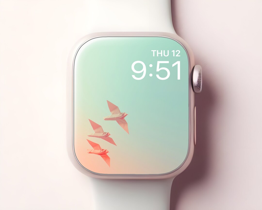 Origami Birds Apple Watch Wallpaper, Japanese Smartwatch Face, Sunny ...