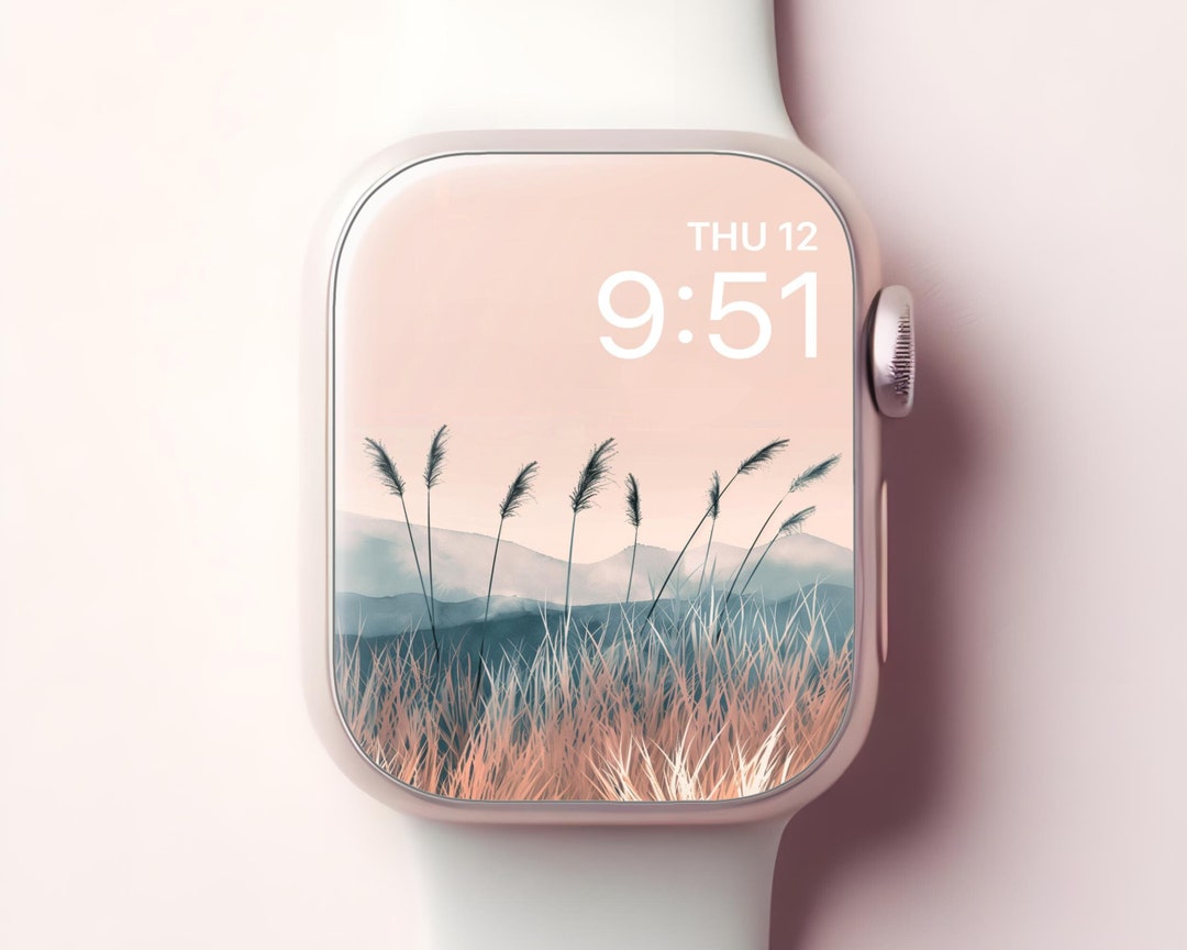 Minimalist Apple Watch Wallpaper, Grass Field Japanese Landscape ...