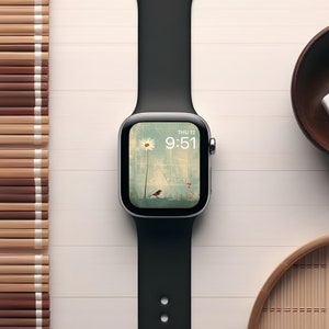 Minimalist Apple Watch Wallpaper, Elegant Japanese Bird Smartwatch Face ...