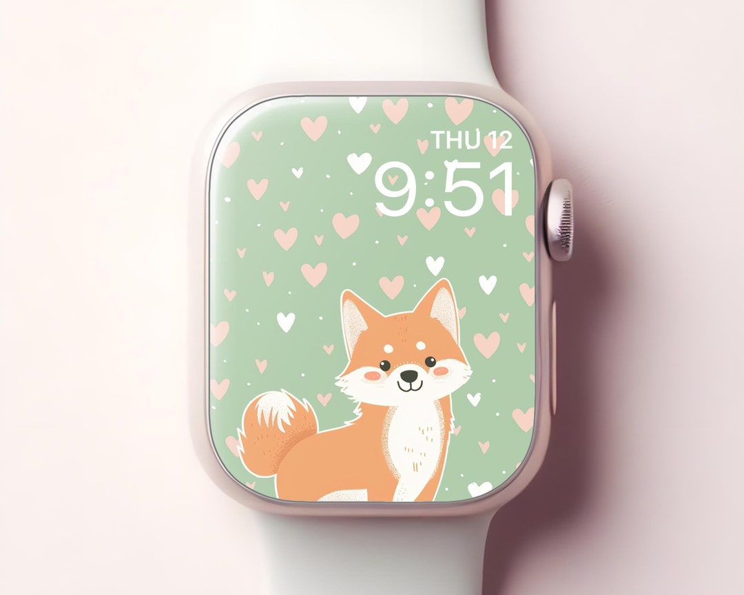 Corgi Apple Watch Wallpaper, Cute Japanese Dog Smartwatch Face, Kawaii ...