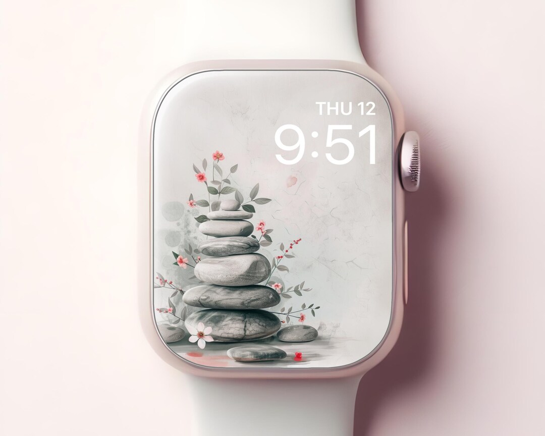 Stone Tower Apple Watch Wallpaper, Elegant Japanese Zen Smartwatch Face ...
