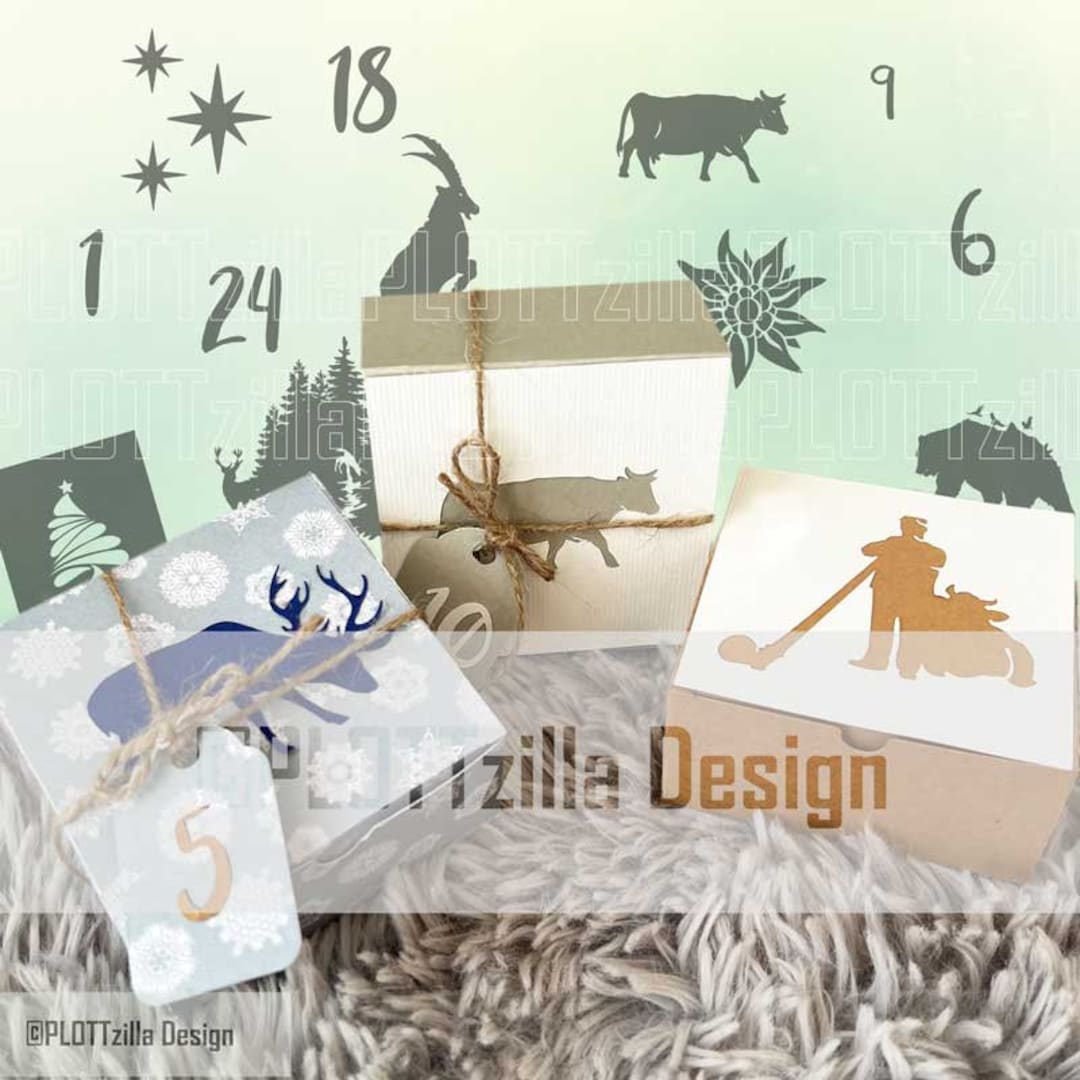 Plotter File Advent Calendar, Alp, Digital, Svg/eps/dxf/jpg/png File ...