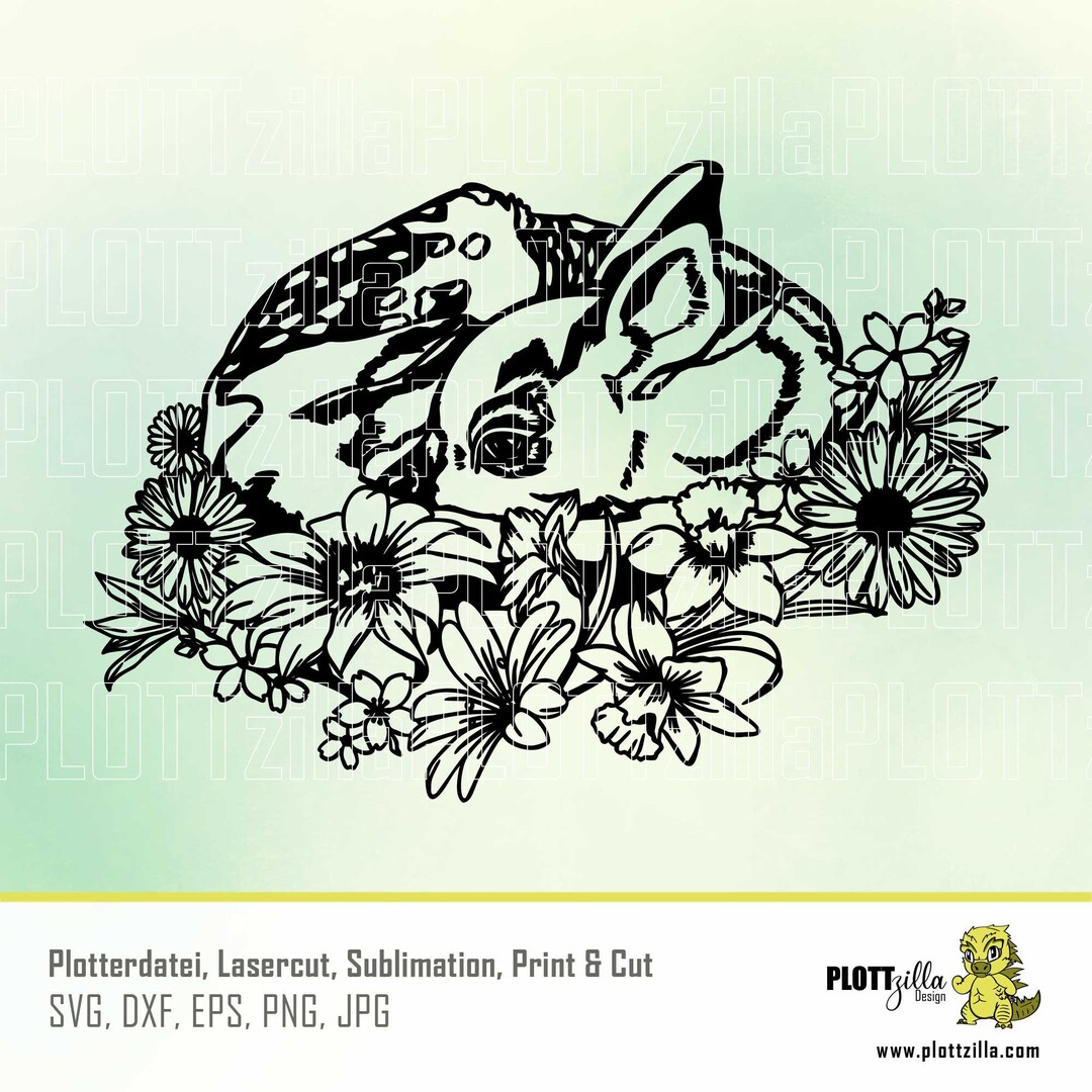 Plotter File Deer, Fawn, Wild Animal, Digital, Svg/eps/dxf/jpg/png File ...