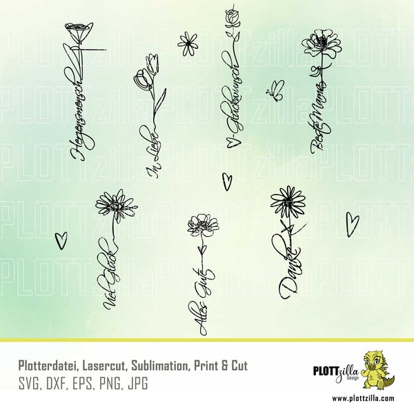 Plotterdatei blume - Etsy.de
