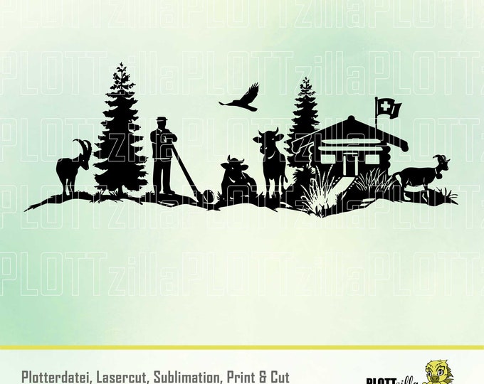 Plotter File Alps - Small Alm, Digital, Svg/eps/dxf/jpg/png File, for ...