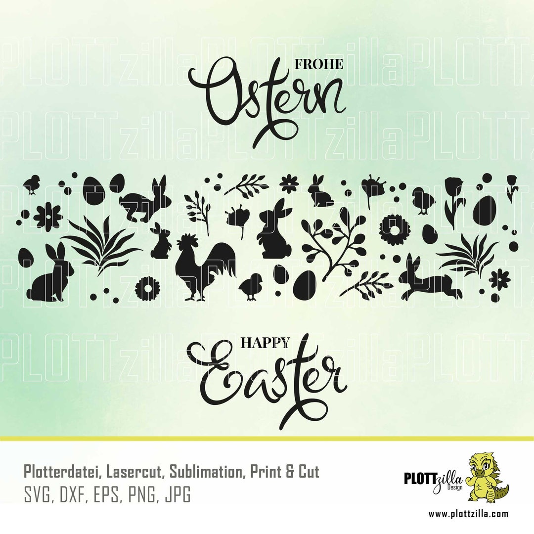 Plotter File Easter, Easter Bunny Digital, Svg/eps/dxf/jpg/png File, for All Common Plotters ...