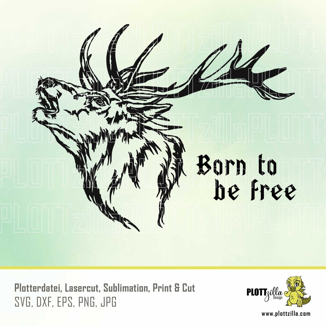 Plotterdatei Hirsch, Tier, digital, svg/eps/dxf/jpg/png Datei, für alle gängigen Plotter wie ...