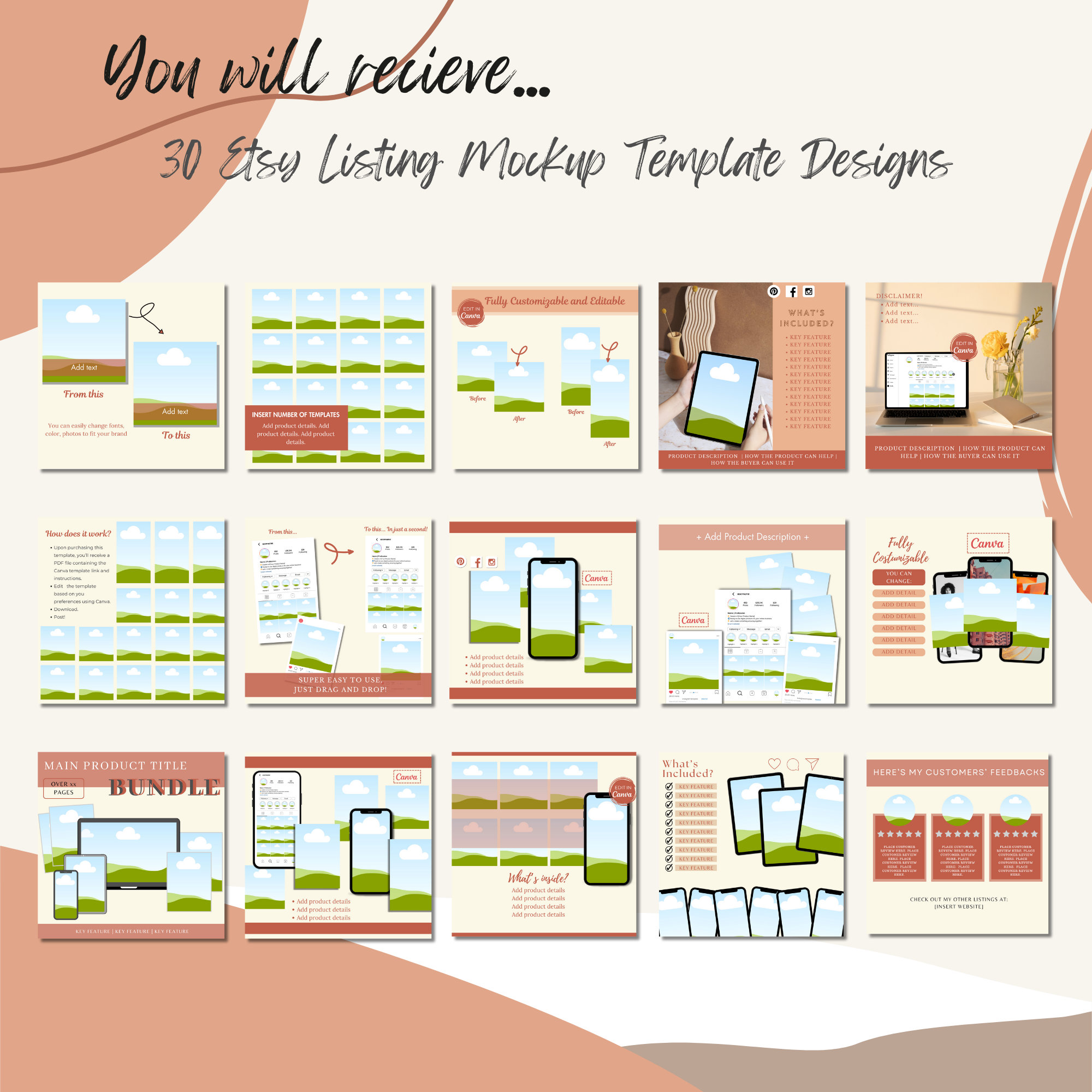 Social Media Templates Mockup, Etsy Listing Previews, Etsy Listing ...