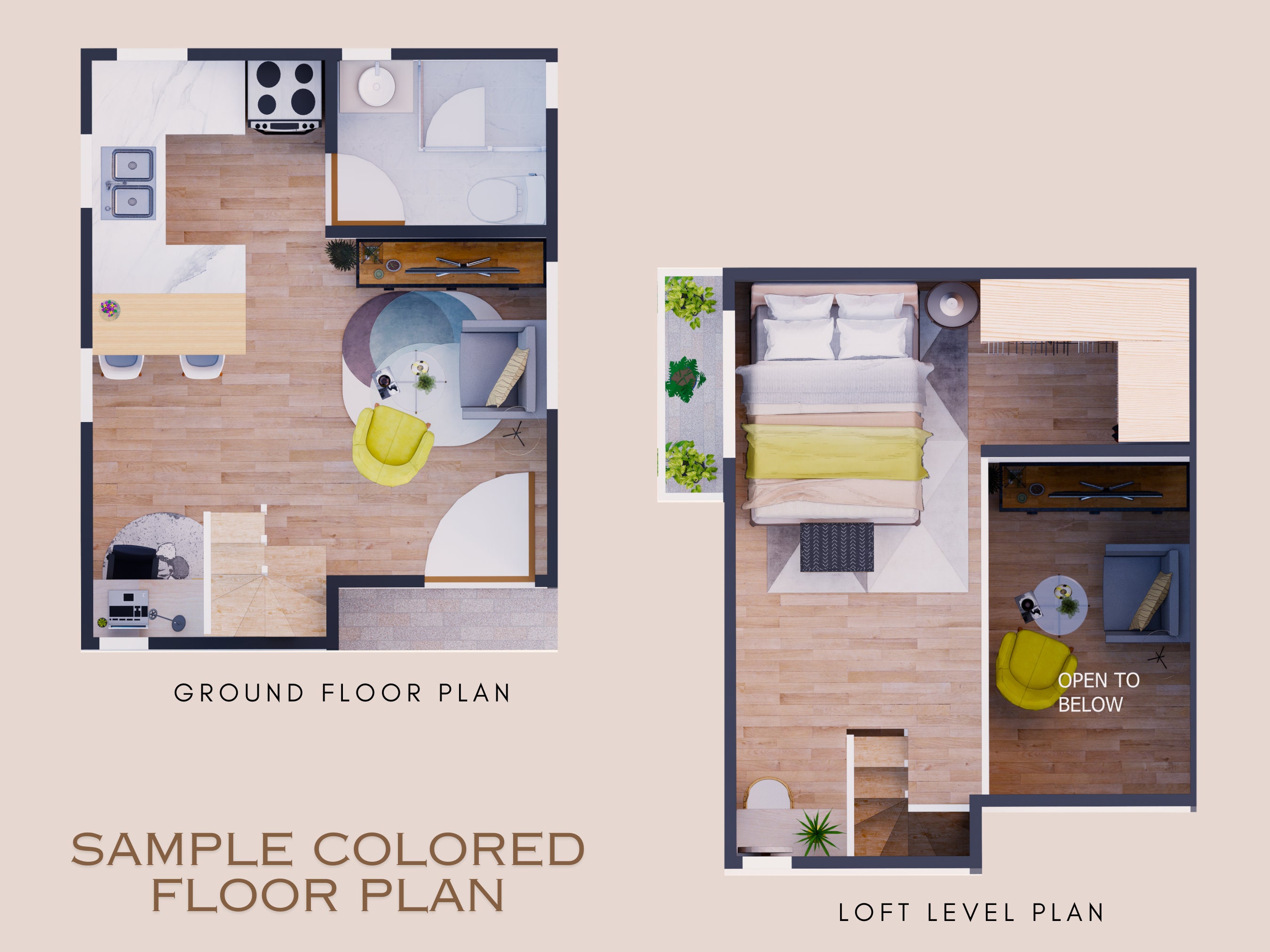 Autocad 2D Plan I Professional Colored Floor Plans I Rendered 2D Floor ...