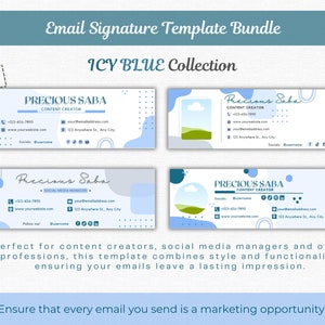 Blue Email Signature Canva Template, Editable Business Email Footer ...