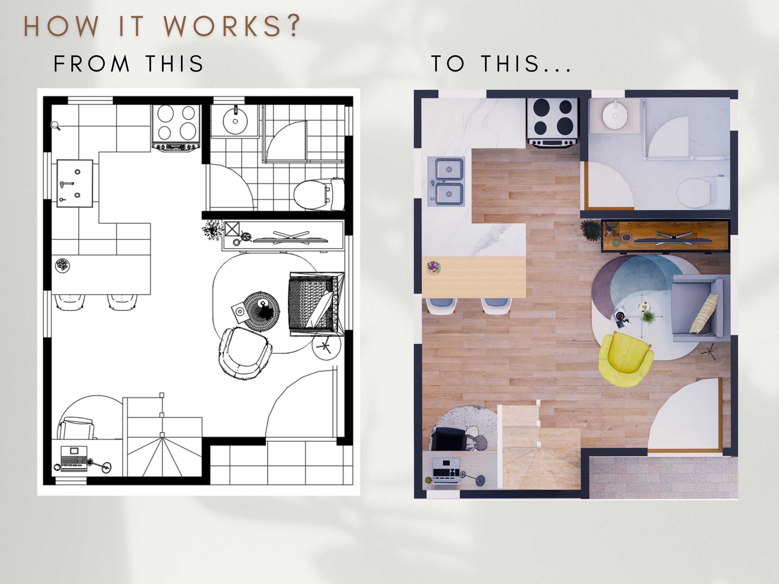 Autocad 2D Plan I Professional Colored Floor Plans I Rendered 2D Floor ...