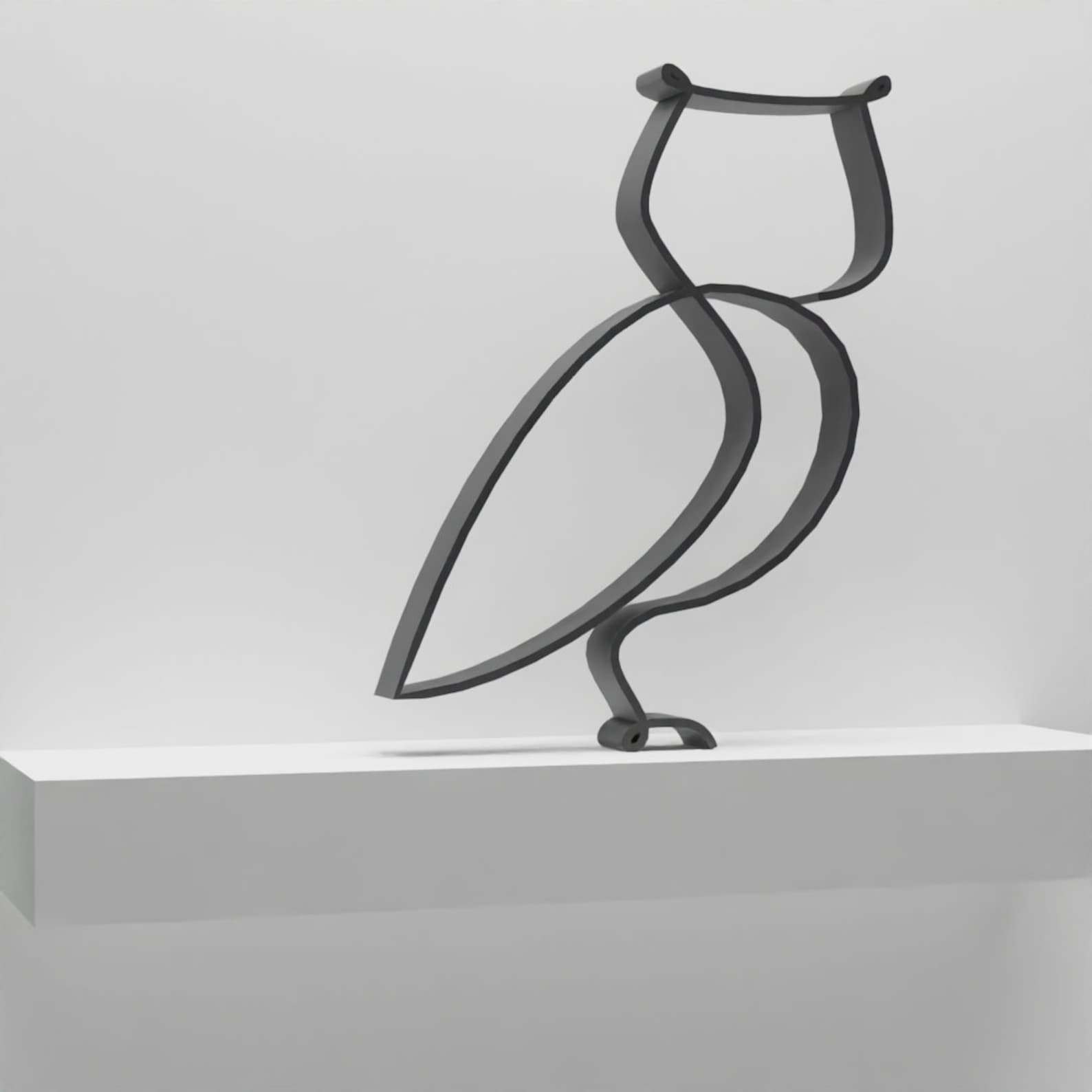 Minimalist Home Office Owl Decor, Sleek Bird Shelf Sculpture Shelf ...