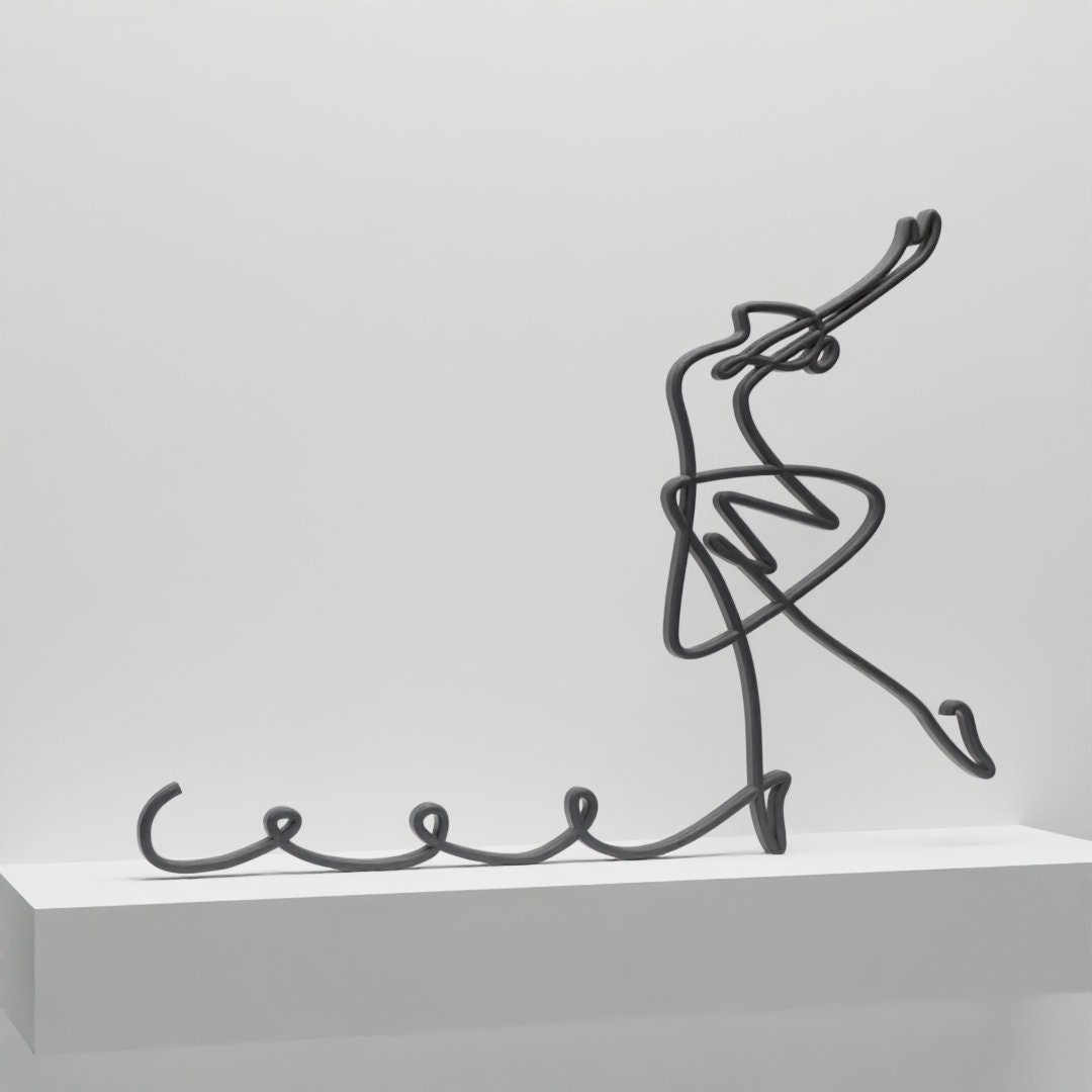 Minimalist Home Office Dancing Girl Stylish Decor, Sleek Shelf ...