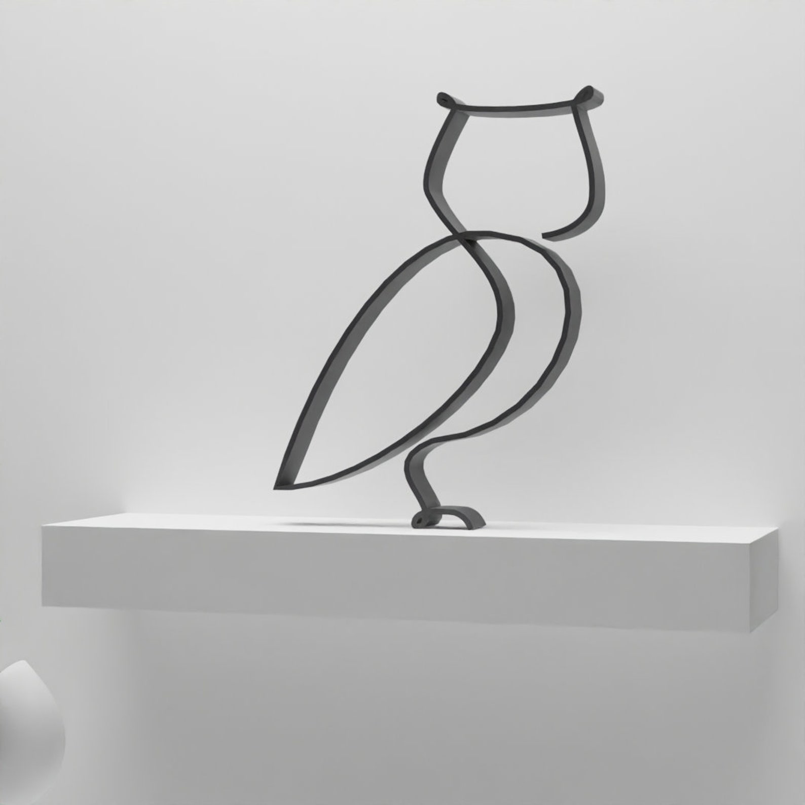 Minimalist Home Office Owl Decor, Sleek Bird Shelf Sculpture Shelf ...