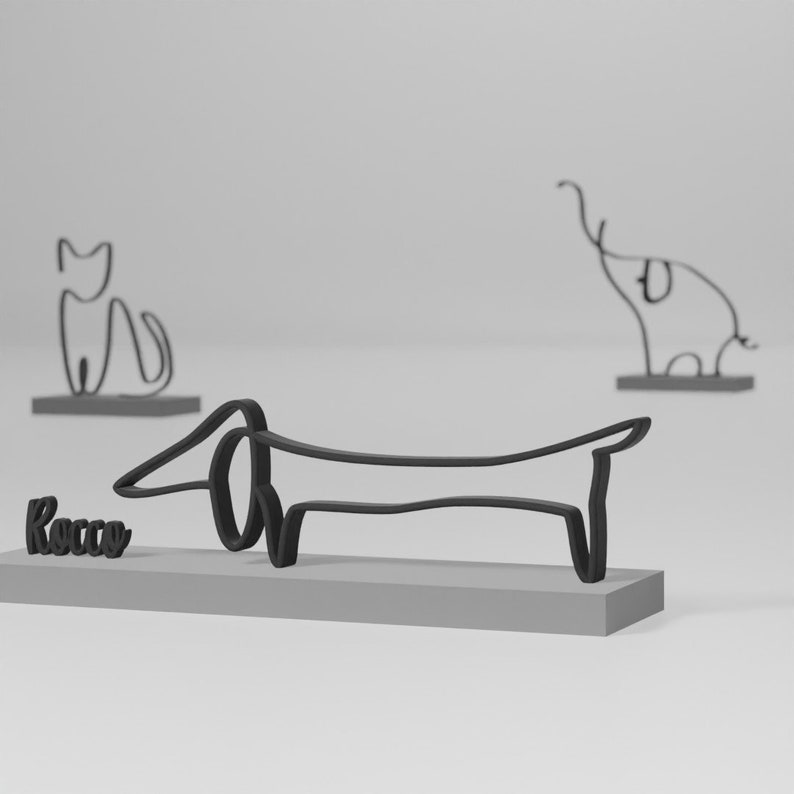 Picasso Dachshund Dog Figurine, Custom Minimalist Decor - Etsy