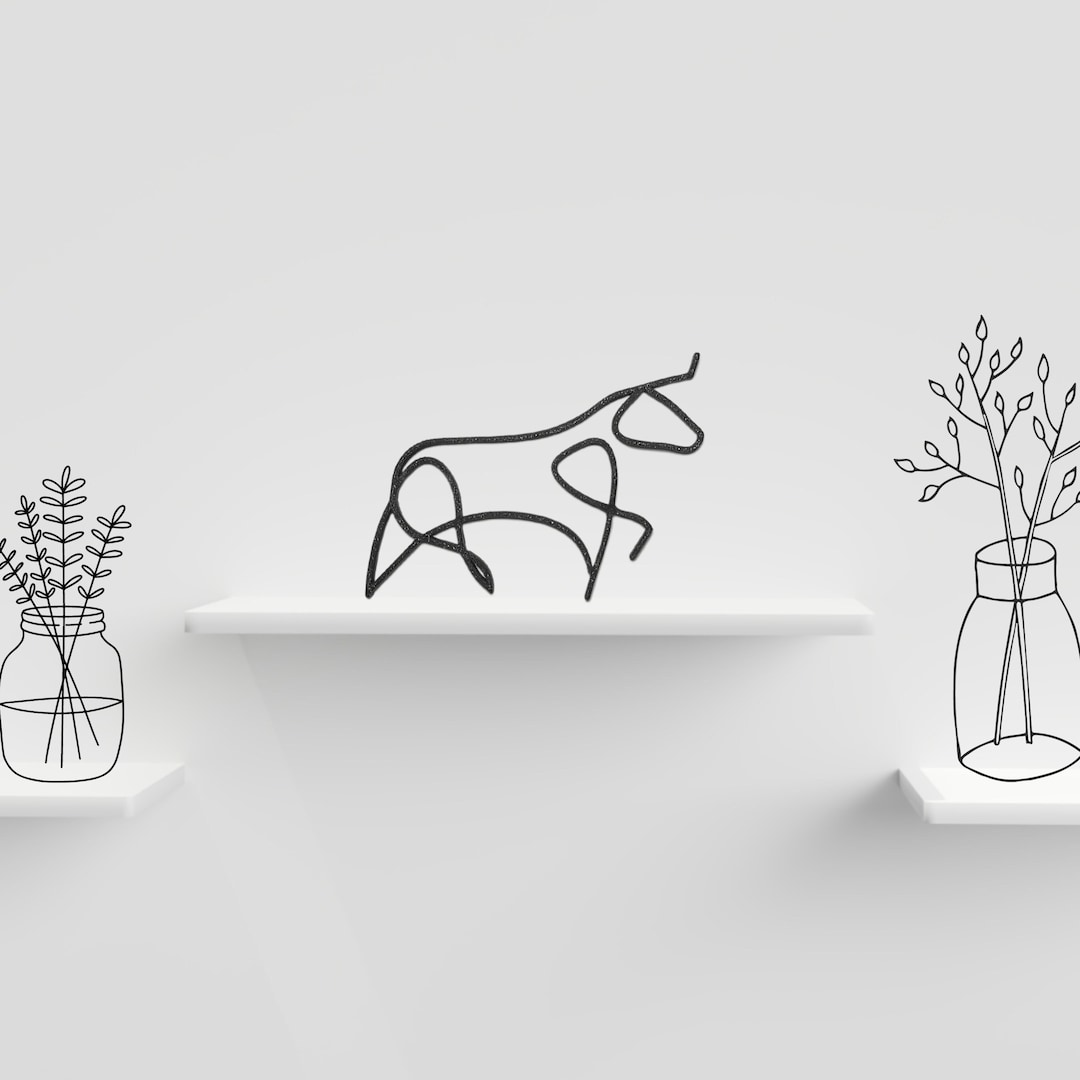 Taurus Sculpture Art, Christmas Gift, Minimalist Art Sculpture, Gift ...